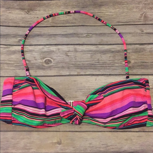 Victoria's Secret | Swim | Vs Striped Bandeau Bikini Size Mxs | Poshmark